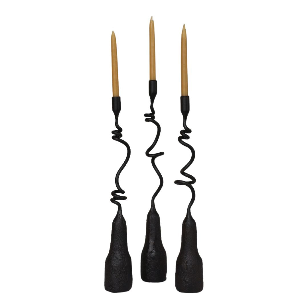 Curly Iron Candlestick | Short – Modern Ware Market | Living + Interiors